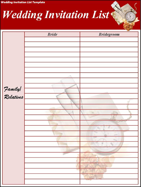 Modèles Microsoft Office: Invitation de mariage modèle de liste