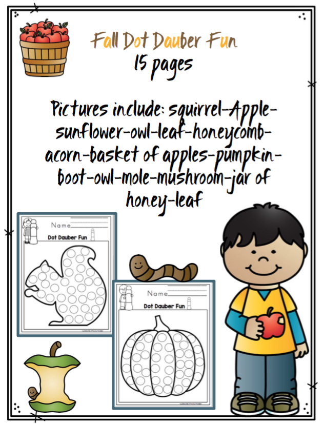 Fall Dot Dauber Fun ~ Preschool Printables