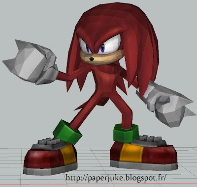 SSBB Knuckles the Echidna Papercraft | Papercraft Paradise ...
