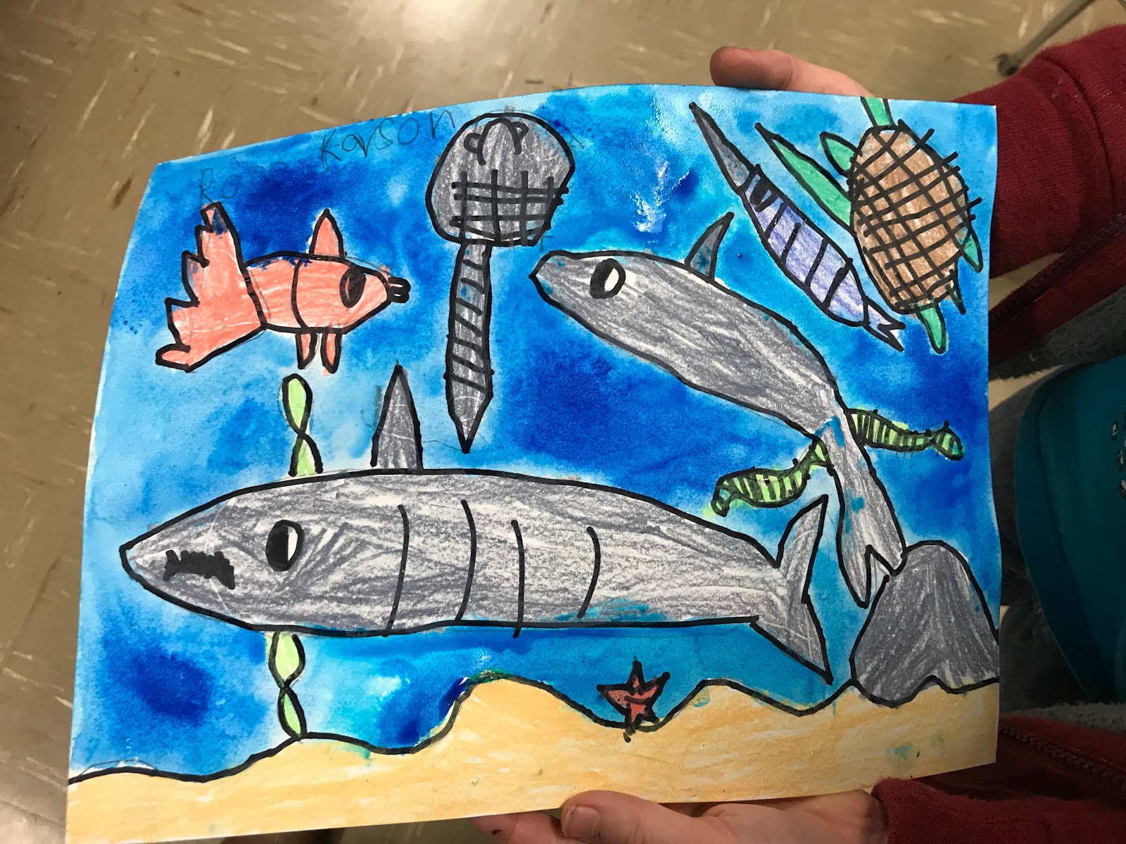 Elements of the Art Room: 1st grade ocean scenes