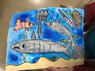 Elements of the Art Room: 1st grade ocean scenes