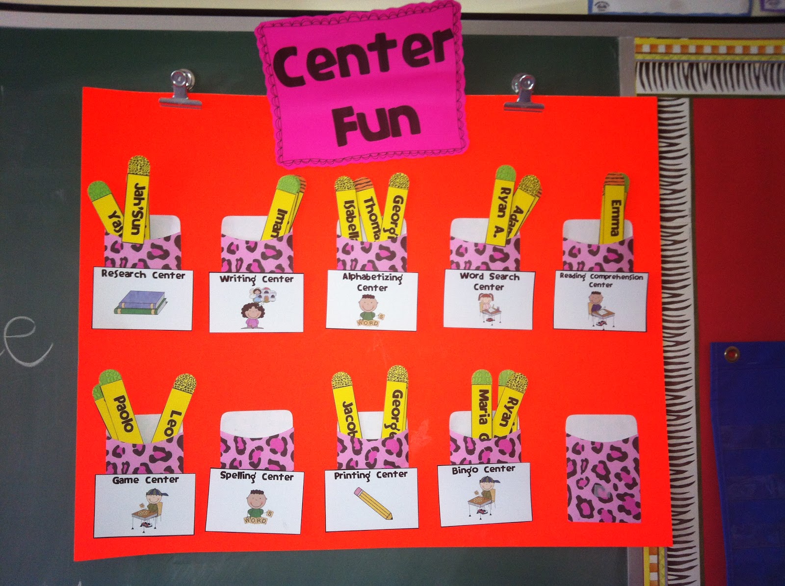 Literacy Center Organization - Today in Second Grade