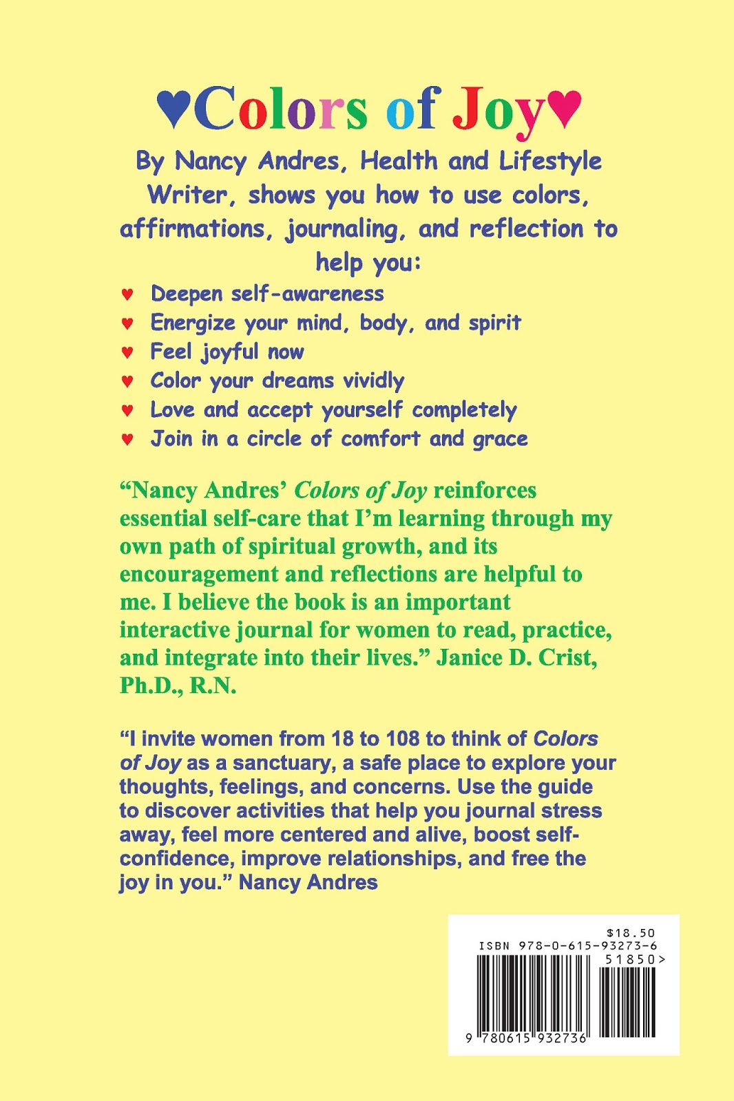 Colors 4 Health: Colors of Joy Among Top 10 Self-Help Books for Women