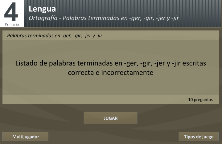 Las TIC en Primaria: VERBOS TERMINADOS EN -GER, -GIR / PALABRAS QUE ...
