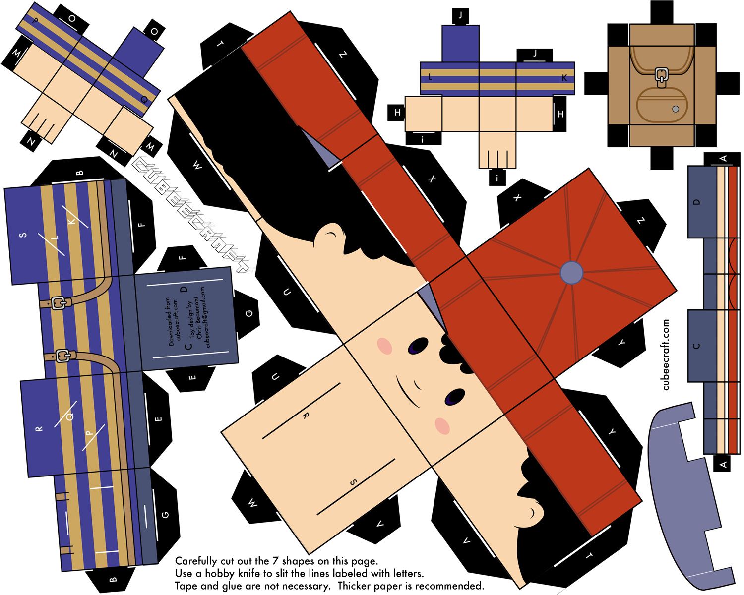 Adel's Book: Cube Paper Craft Some Cute Characters