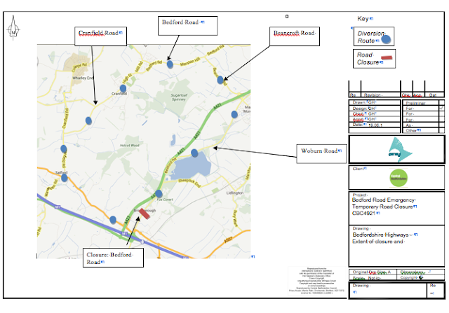 It happens in Cranfield: Old A421 closed for repair