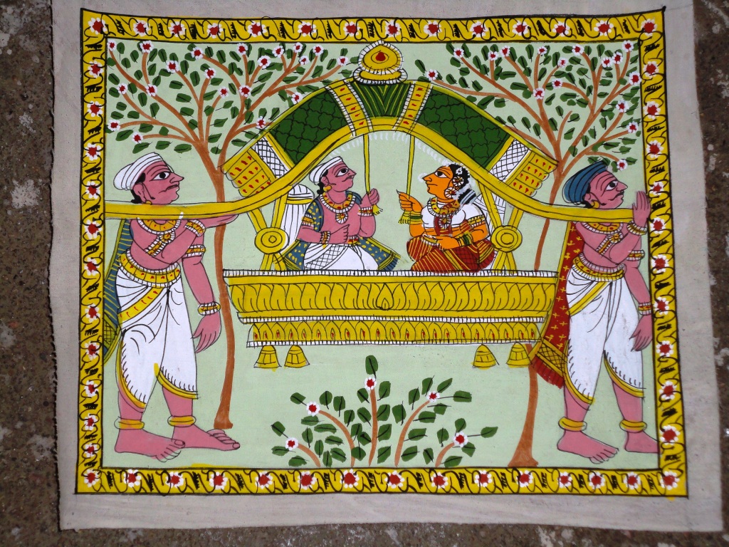 Cheriyal Scroll Paintings by Vaikuntam nakash: new paintings