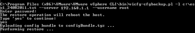 Backup Restore Esxi Configuration