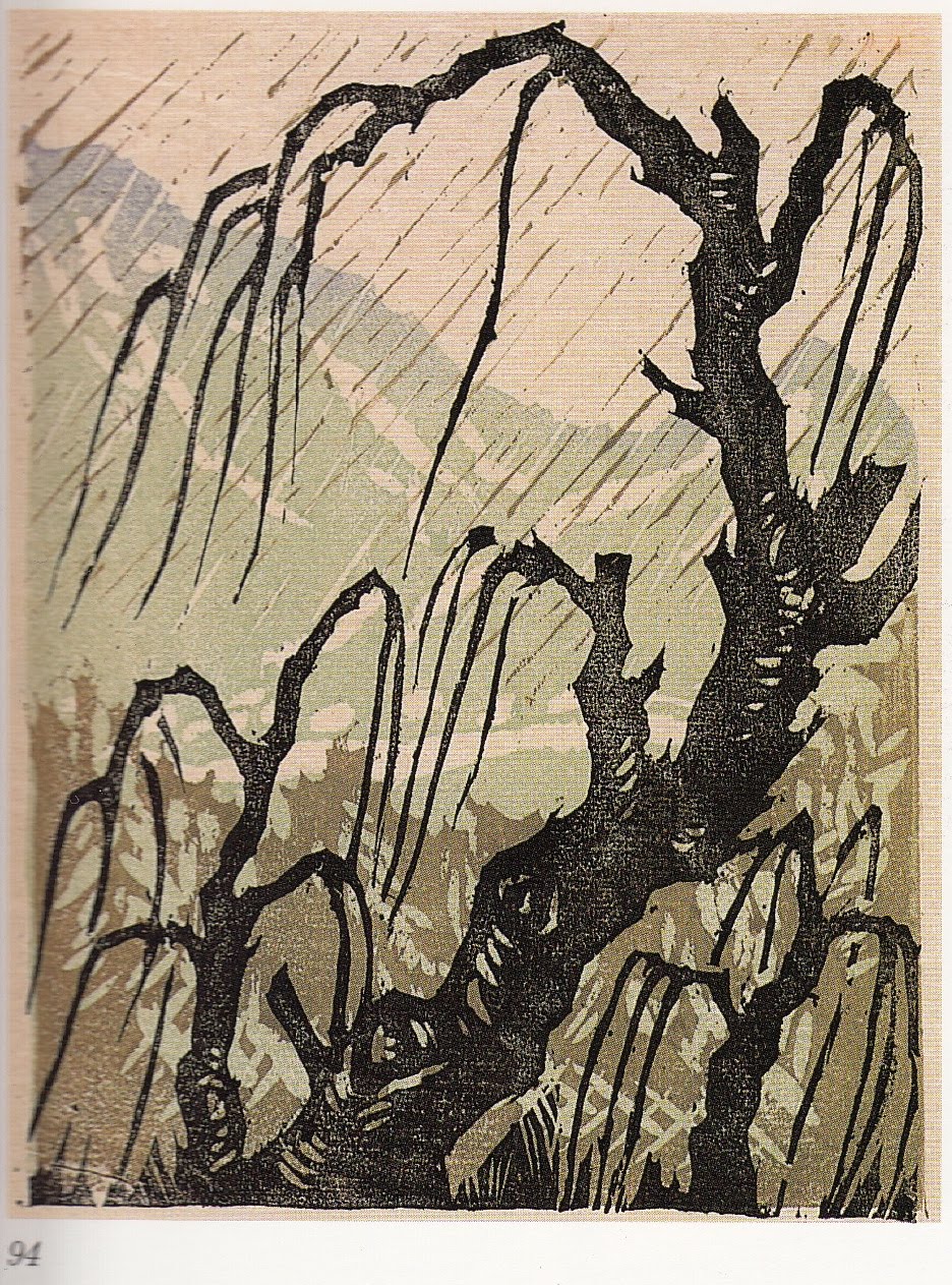 Jade They Illustration: Chinese woodcut from the 1930's and 40's