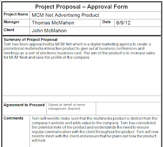 ICT A2 UNIT 8 COURSEWORK BLOG: Project Proposal Approval