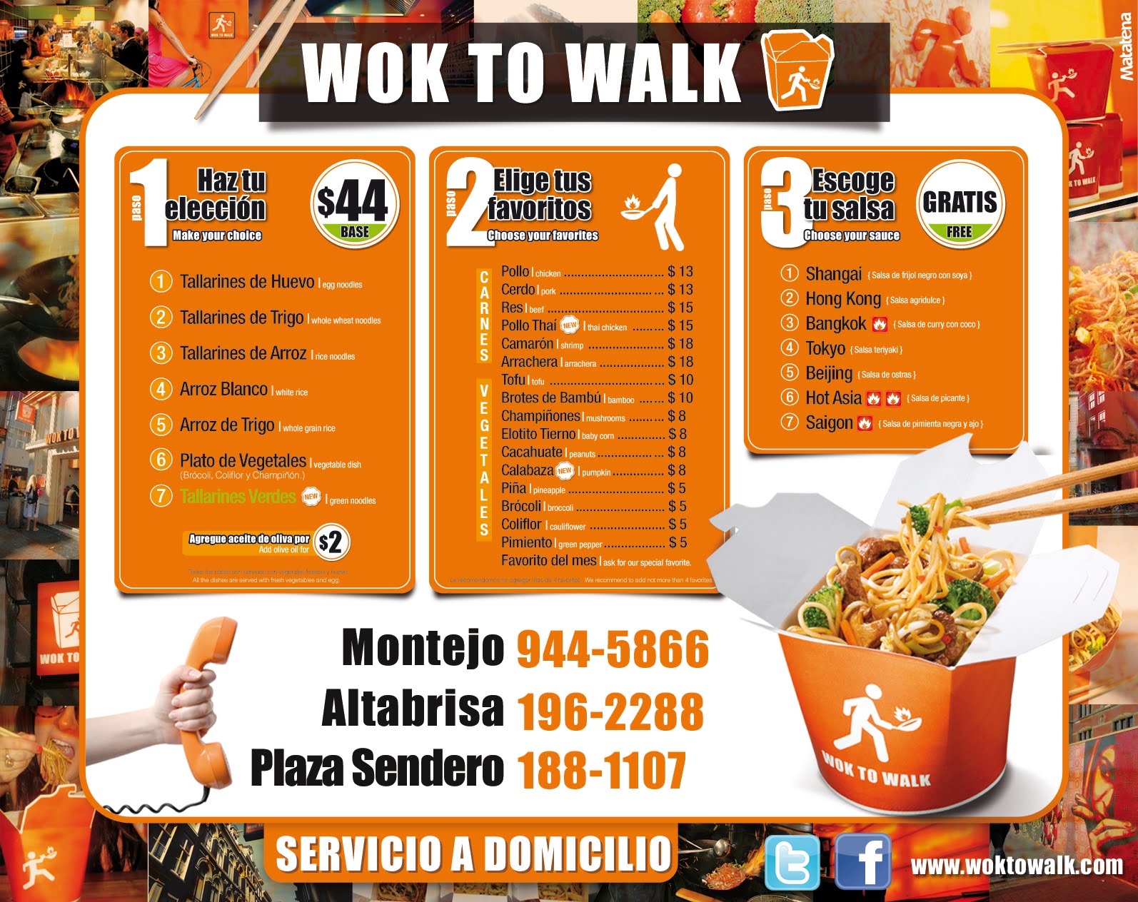 Miguel Loria: Wok to Walk Menu