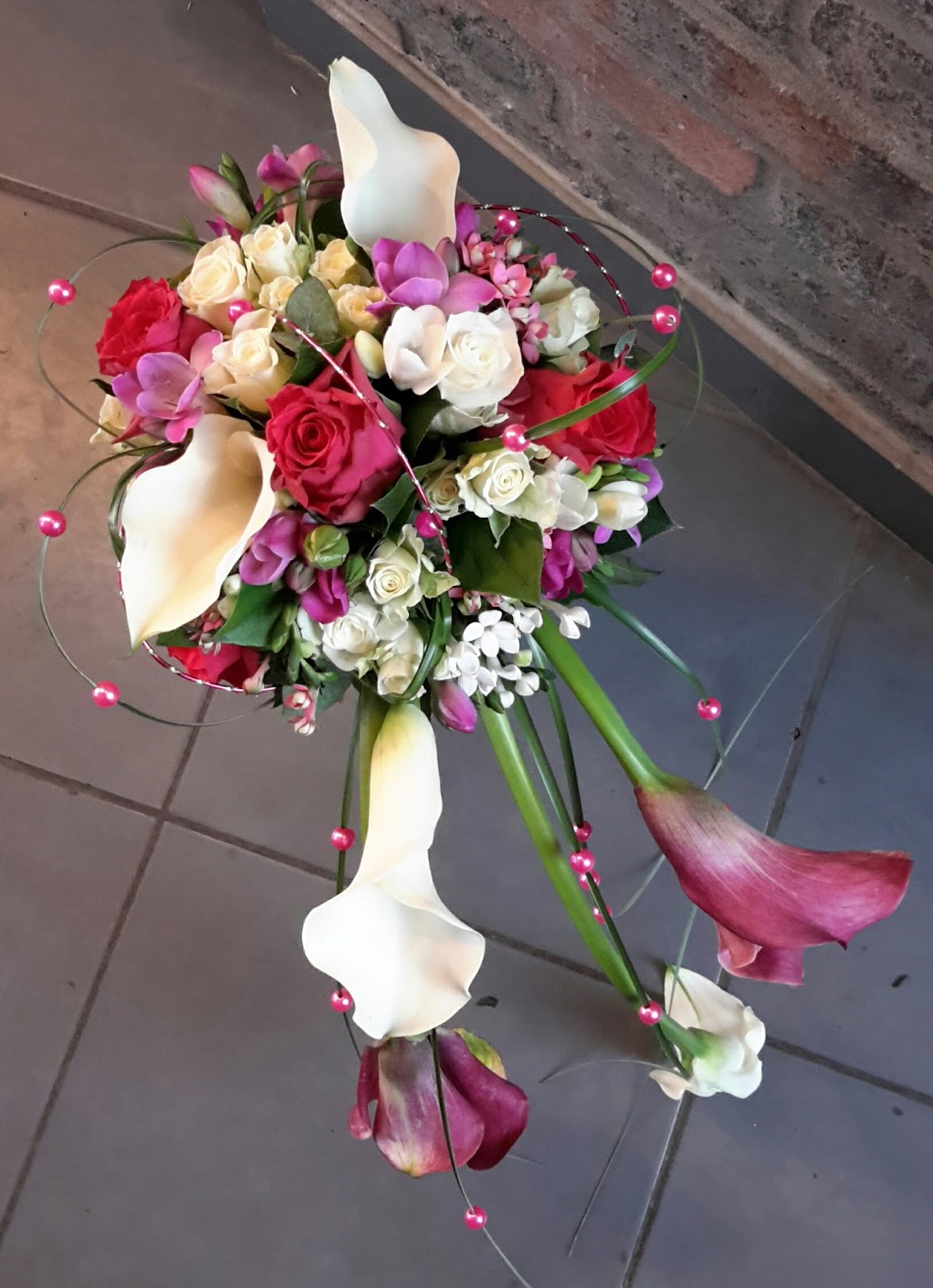 ☆Des Magnolias sur ma voie lactée☆: Bouquet de mariée rose et blanc ...