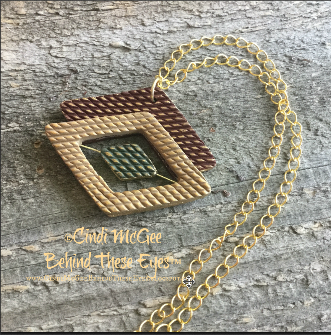 Diamond Pattern Polymer Clay Pendant