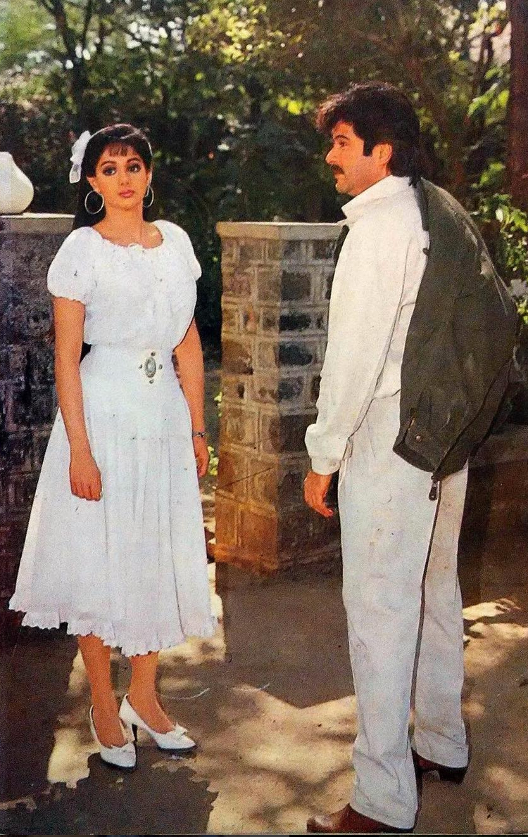 Sridevi: Gurudev (1993): Sridevi and Anil Kapoor in white: Bollywood in the 90s