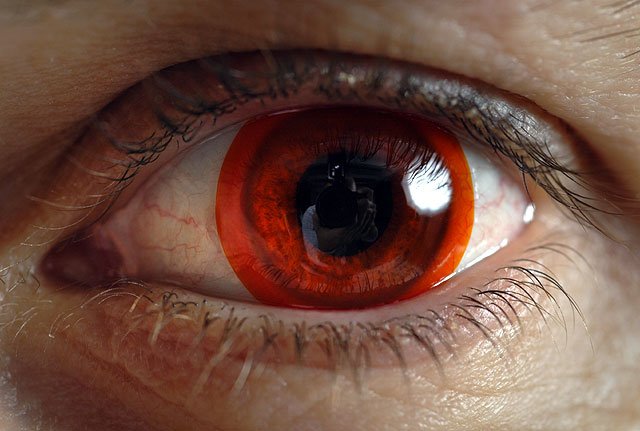 Awesome Red Contact Lenses | lunar eclipse and lindsay lohan