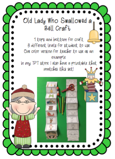 Old Lady Who Swallowed a Bell Craft ~ Preschool Printables