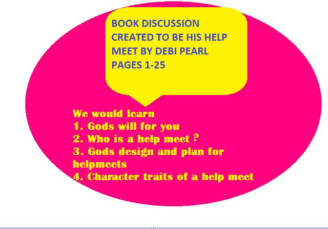 solo2hooked: CREATED TO BE HIS HELP MEET BY DEBI PEARL PAGES 1-25 SUMMARY