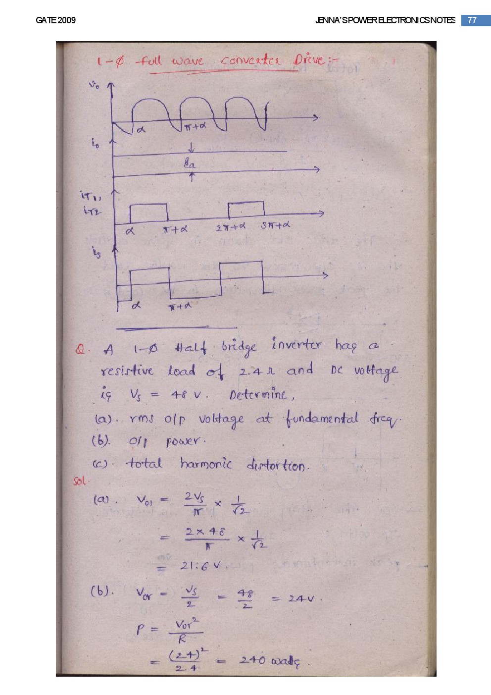 POWER ELECTRONICS CLASS NOTES FOR GATE 2018