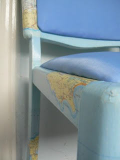Rehash Interiors: Decoupage Map Chairs.