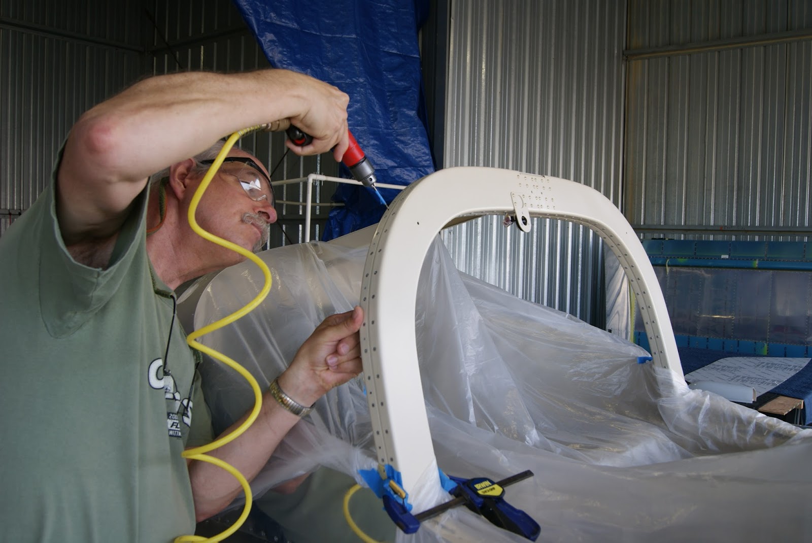 DOG Aviation John's RV-12 Blog: Roll Bar Assembly Drilled and Tapped