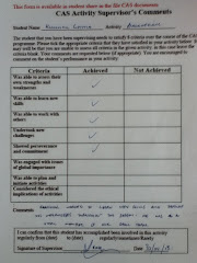 Creativity Action and Service (CAS): Reflection on Art work