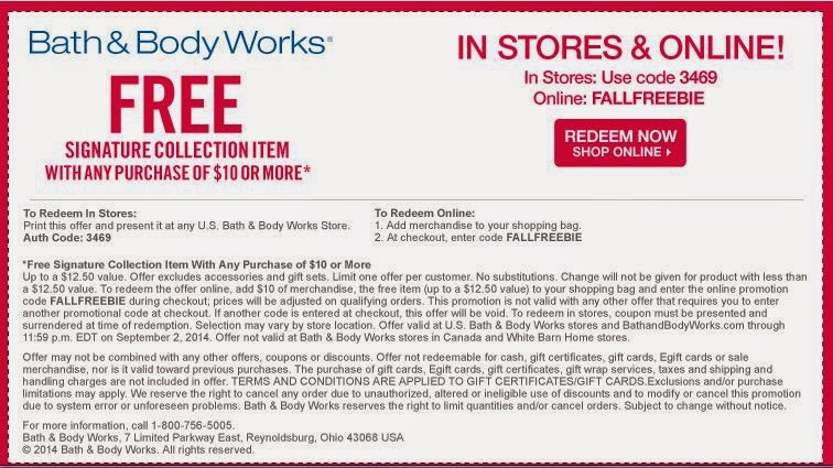 Bath and Body Works Printable Coupons May 2018