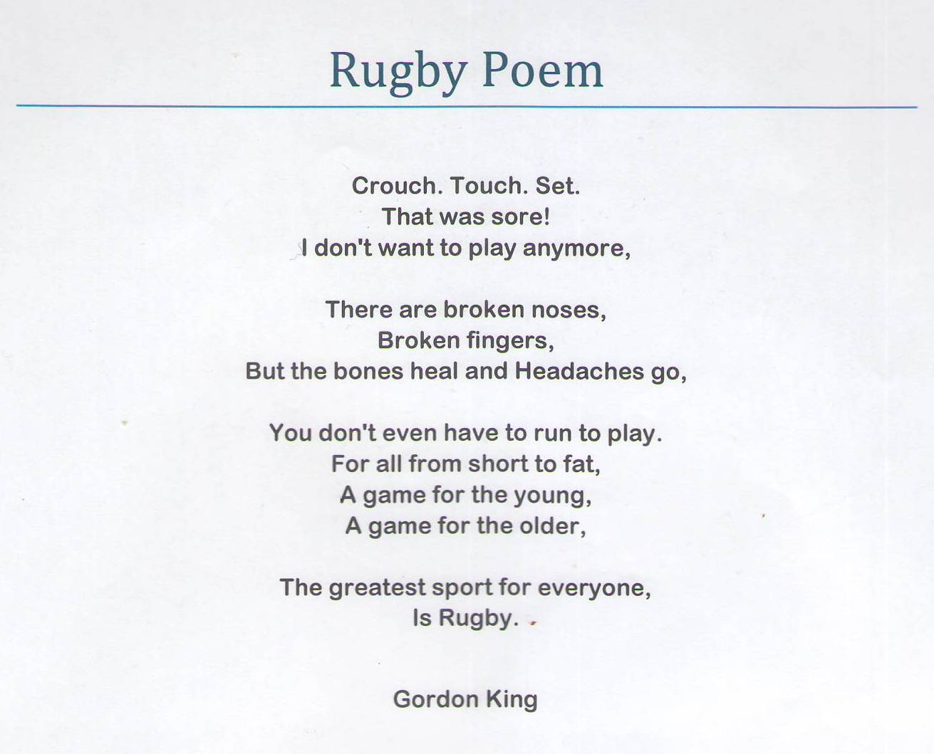 Sibford School 2013 Poetry Project: April 2013