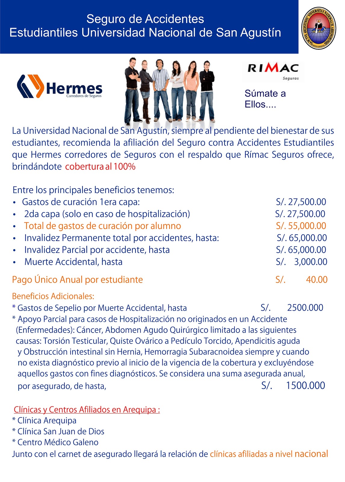 OFICINA UNIVERSITARIA DE BIENESTAR - OUB / UNSA: SEGURO UNIVERSITARIO