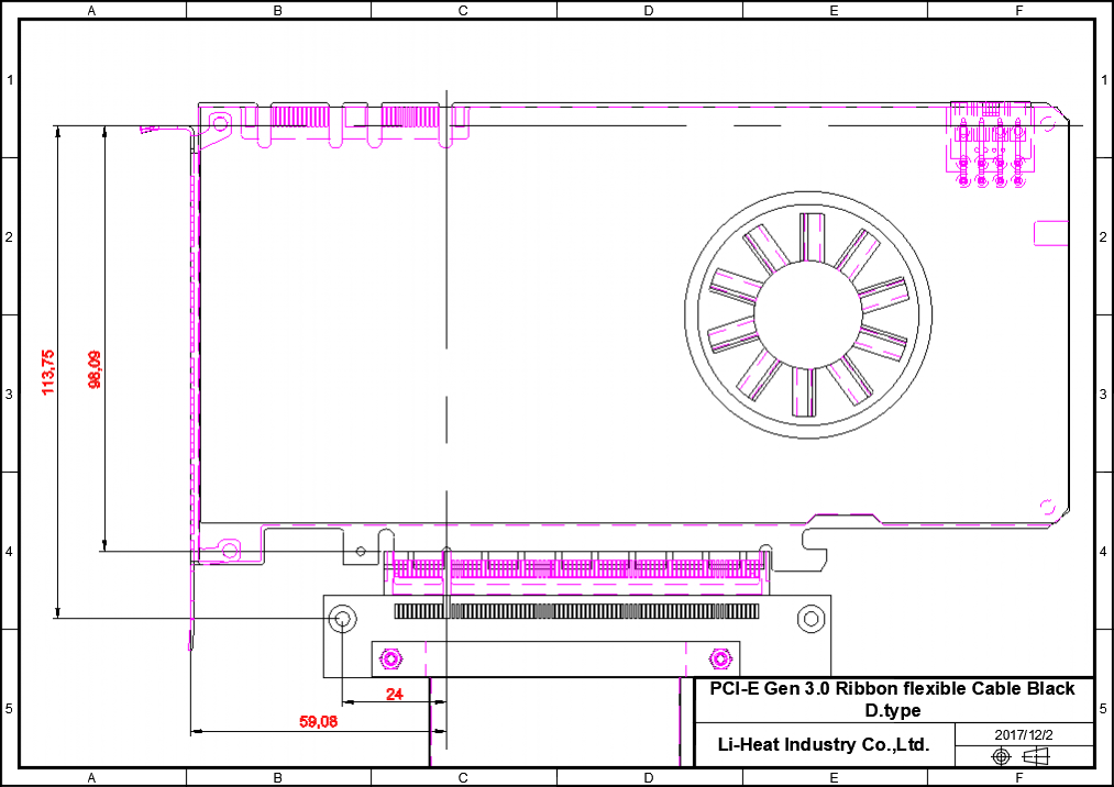 Li-Heat Industry Co.,Ltd.: GPU and PCIE riser size reference map