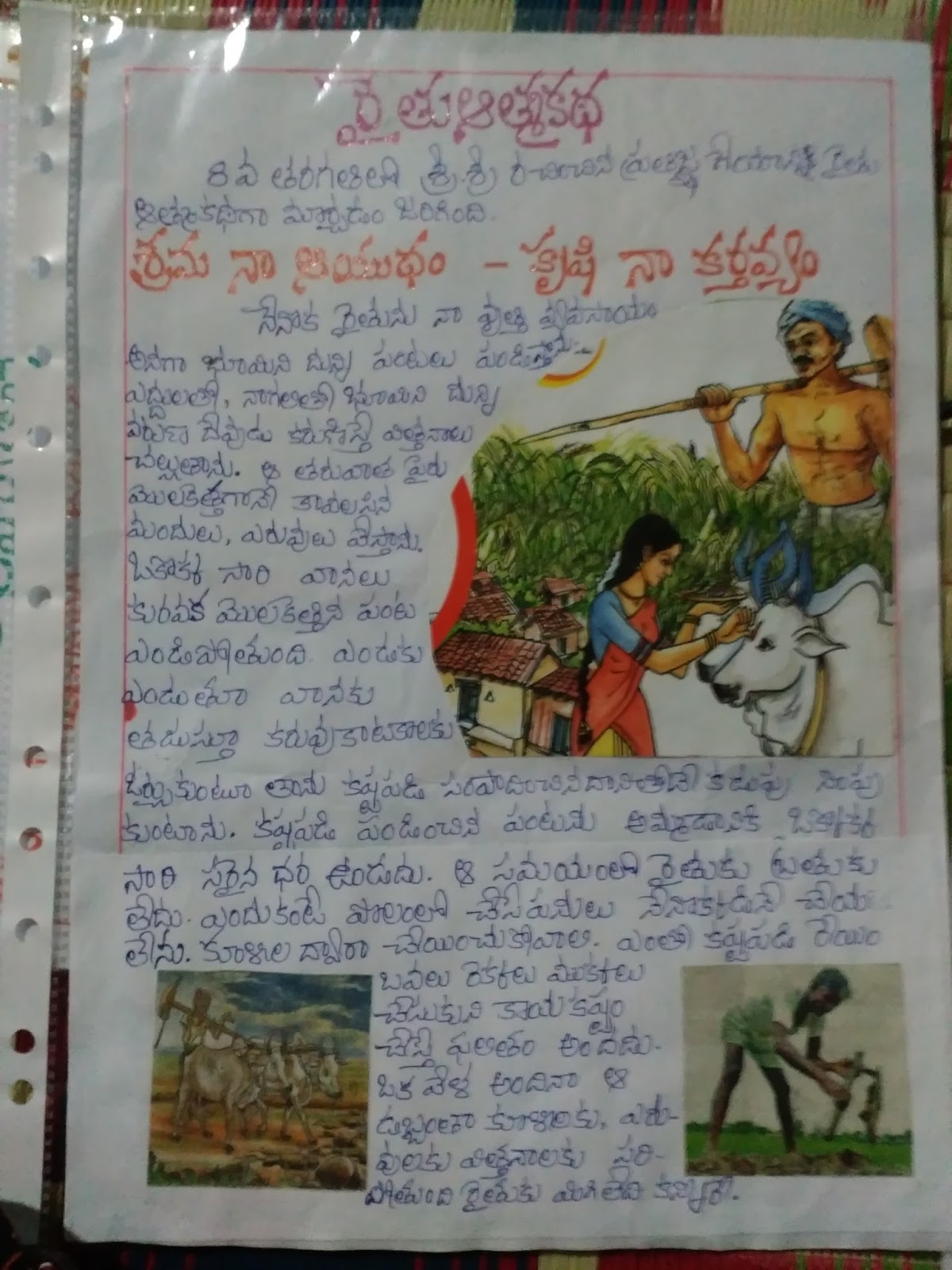 TELUGU VYASALU: raithu athma katha