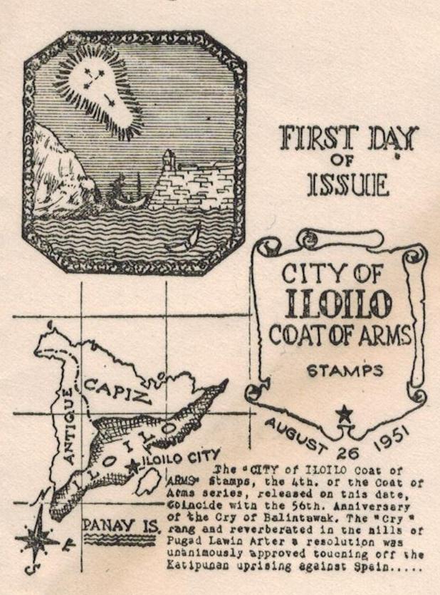 Philippine Republic Stamps : 1951 City of Iloilo Coat of Arms