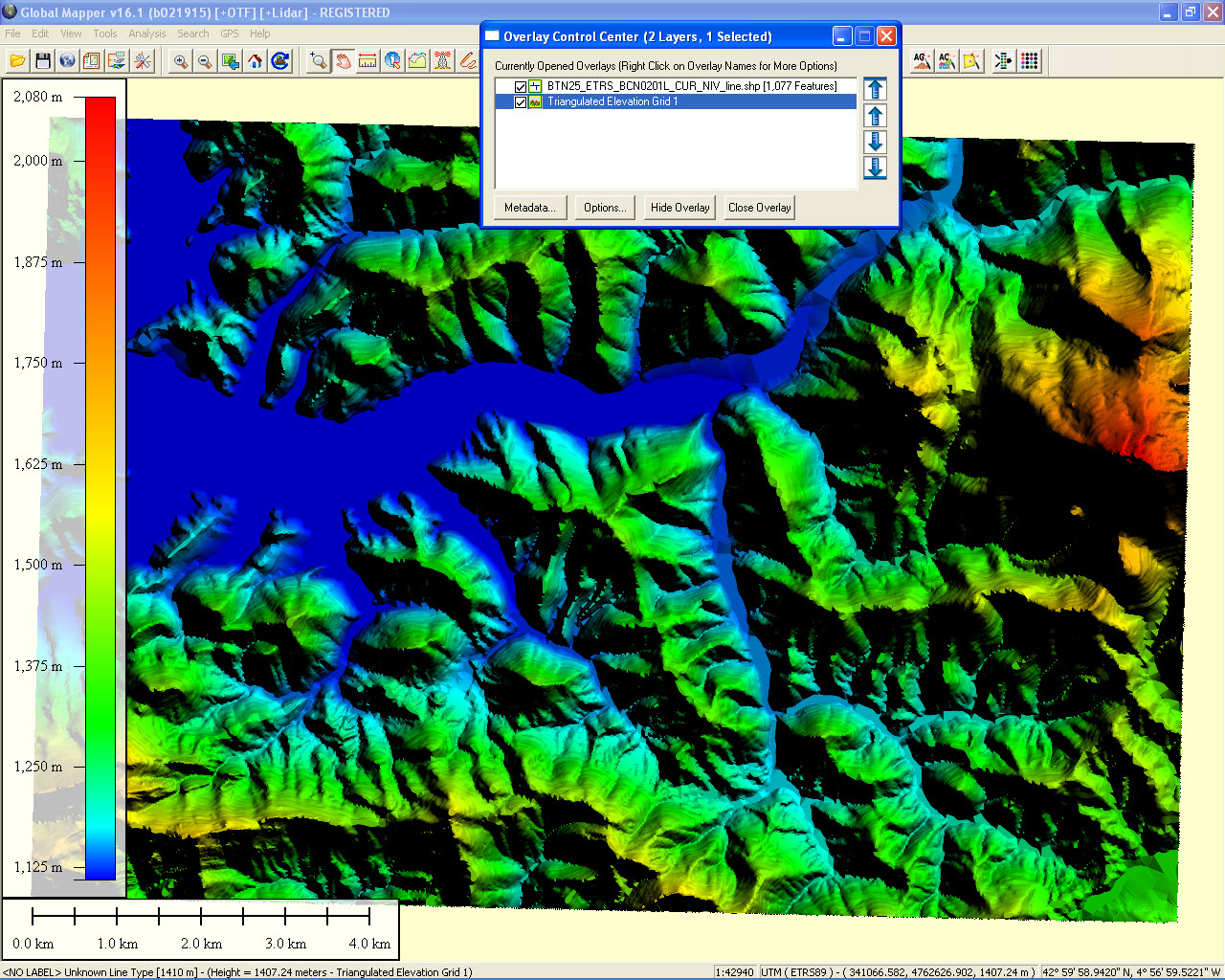 Cartografía Digital: MDT a partir de curvas de nivel.