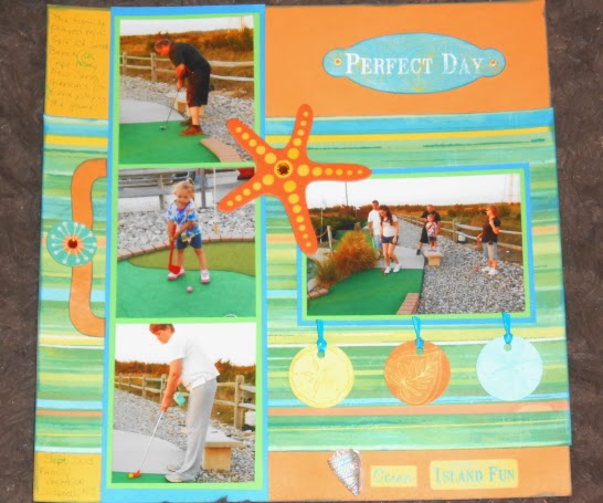 Passionate About Crafting : Mini Golf at the Beach Scrapbook Layout Idea