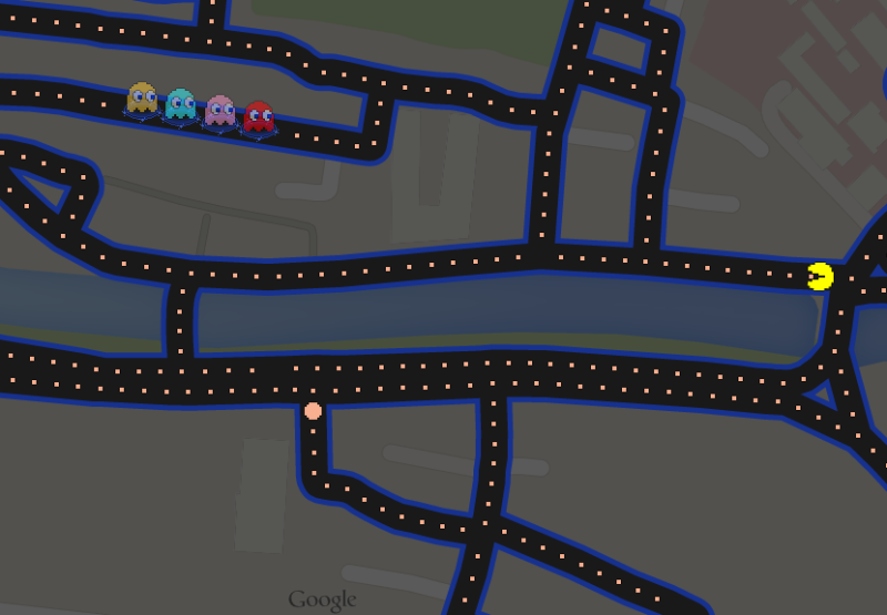 Bermain Game Pac Man Melalui Google Maps ~ akhirnya nemu