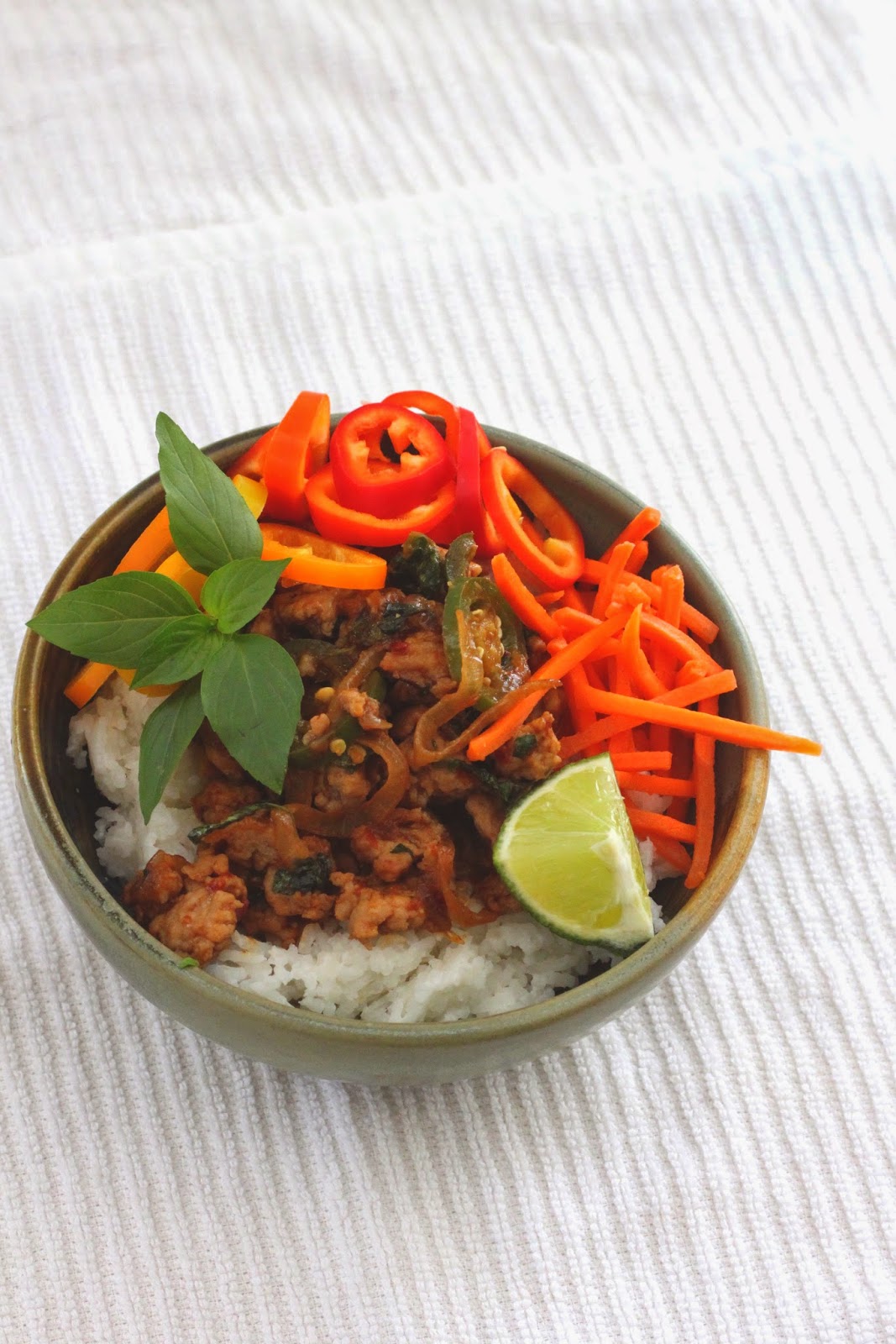 Jenessa's Dinners: Thai Basil Pork with Coconut Rice