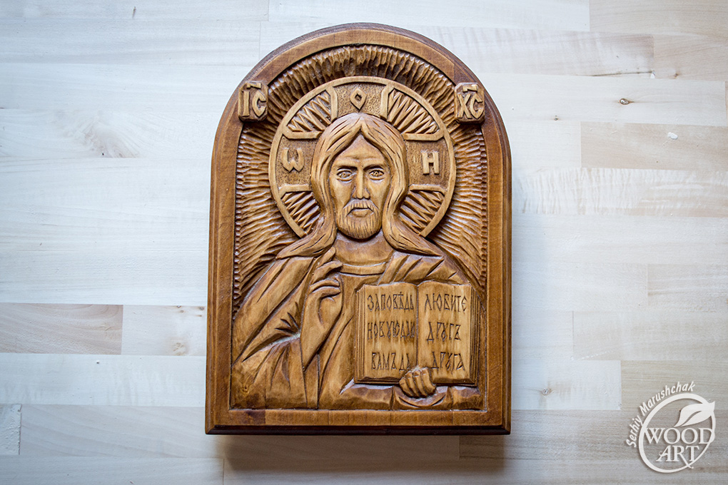 Woodcarving Різьблення по дереву Ікона Ісус Христос Спаситель
