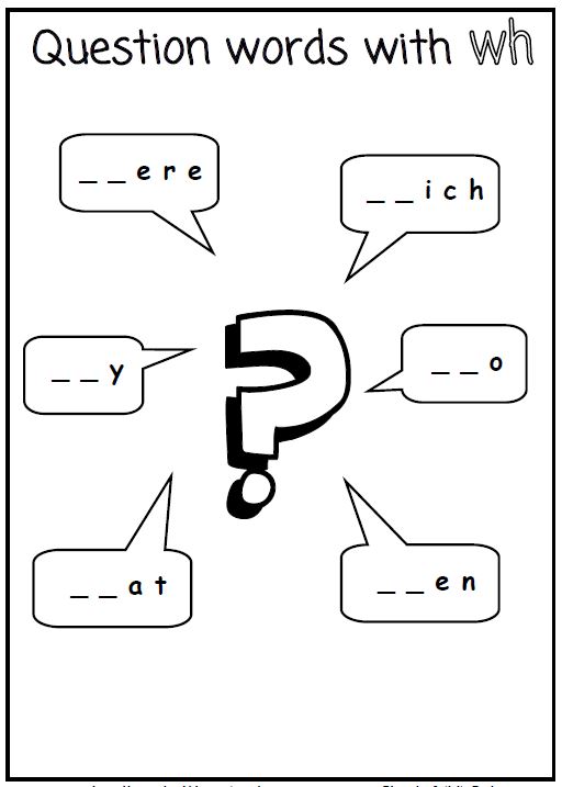 Iman's Home-School: Digraph WH Activity Pack