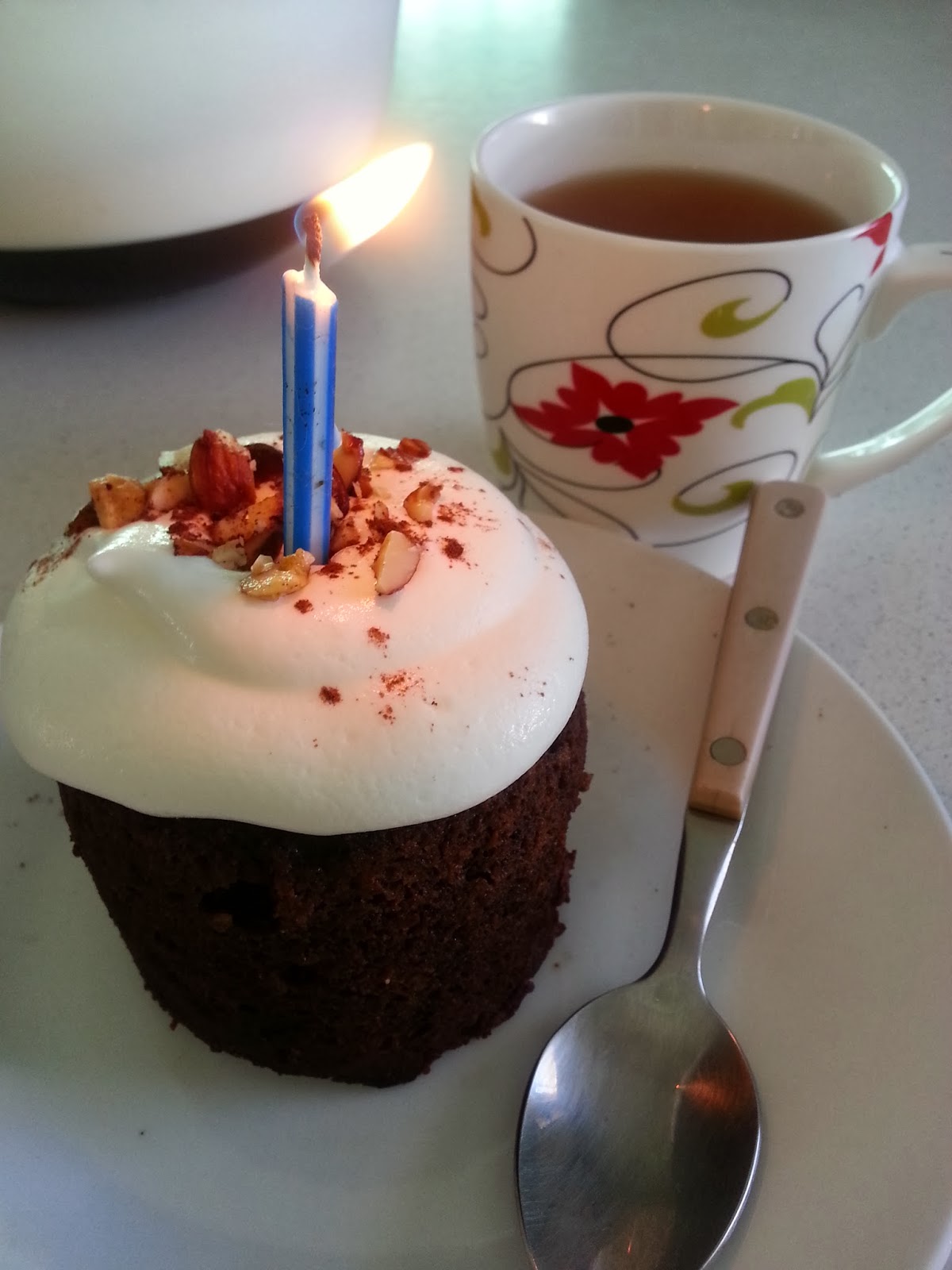 NUTTY CHOC-CHIP CAPPUCCINO CUP CAKE - cooked in a cup - in 60 seconds!