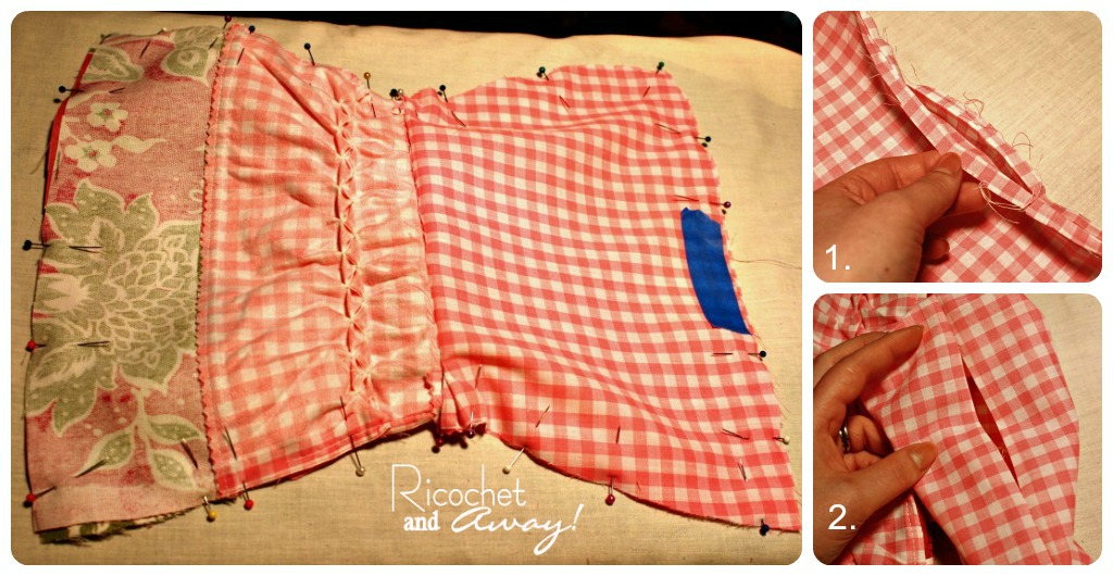 Ricochet and Away!: Smocking on gingham zippered pouch