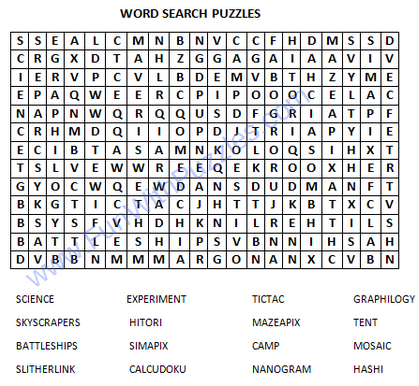 Hand Made Word Search Puzzles