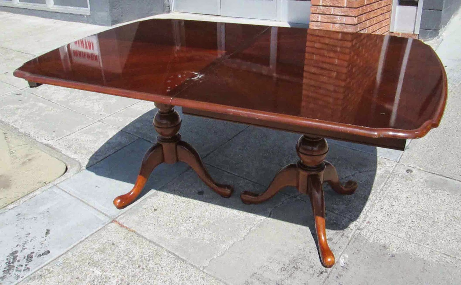 UHURU FURNITURE & COLLECTIBLES: SOLD Cherry Finish Dining Table - $65