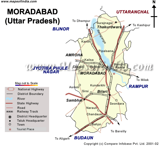 Top Tourist Place India : Map of Uttar Pradesh
