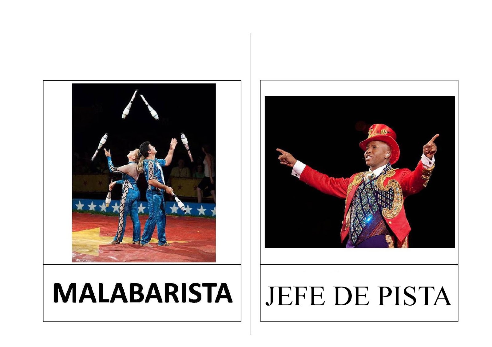 LAS ROQUERAS: TARJETAS VOCABULARIO "EL CIRCO"