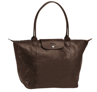 Longchamp Le Pliage Cuir Long Handle/Medium Large - Full leather bag