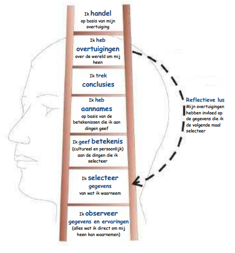 Een nieuwe koers...: Inferentieladder (Chris Argyris 1990)
