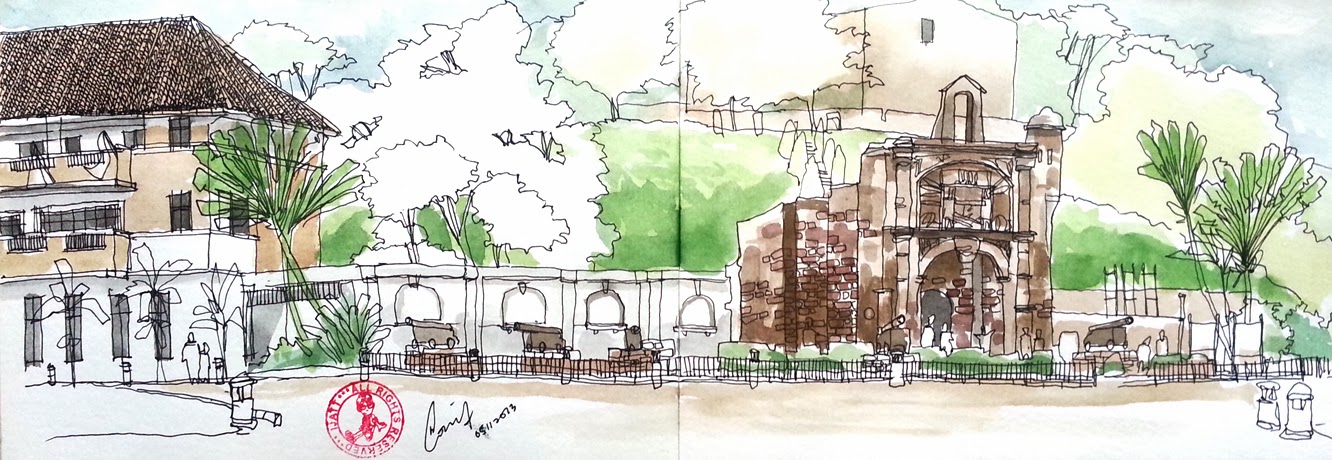 Unforgettable Art: urban sketch : kota A' famosa