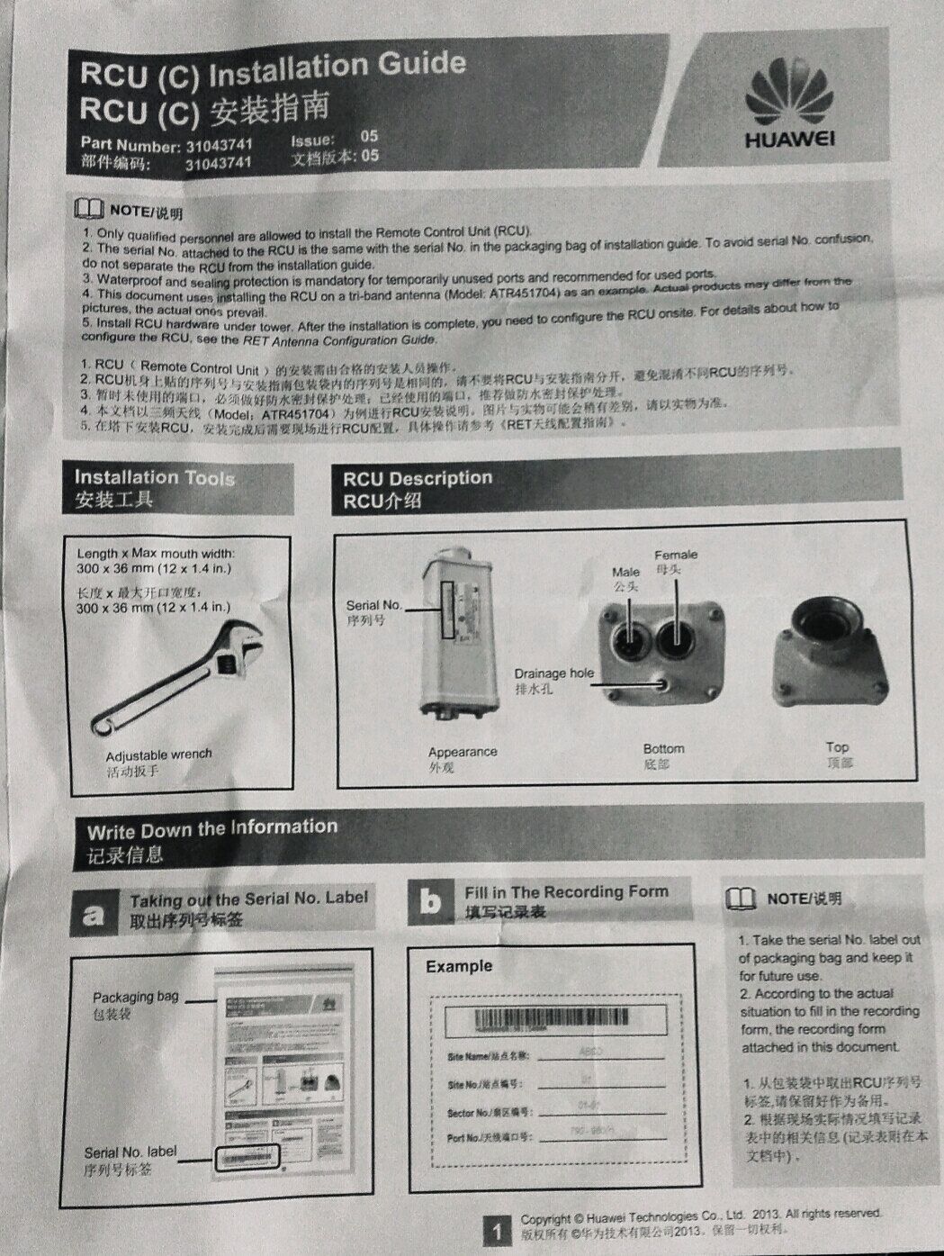 RCU Remote Control Unit