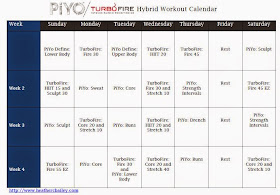 Hard workin mommie: PiYo and TurboFire Hybrid Calendar