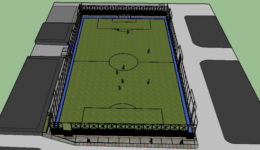 FOOTBALL STADIUM 3D MODEL IN SKETCHUP FILE.