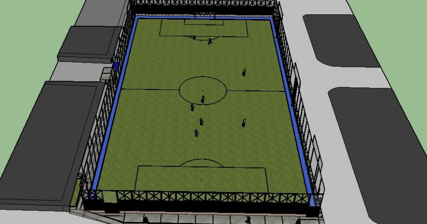 FOOTBALL STADIUM 3D MODEL IN SKETCHUP FILE.